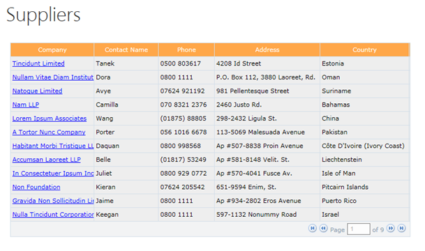 Supplier List Management AppForms Templates