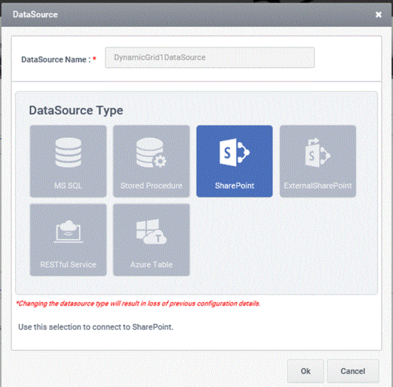 Dynamic Grid control with Sharepoint Datasource - ClaySys Technologies